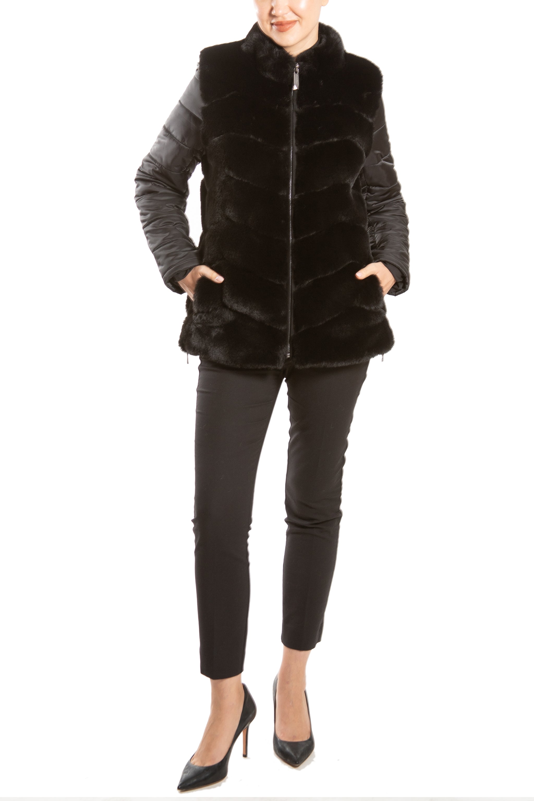 MARSEILLE - Faux Fur Quilted Jacket