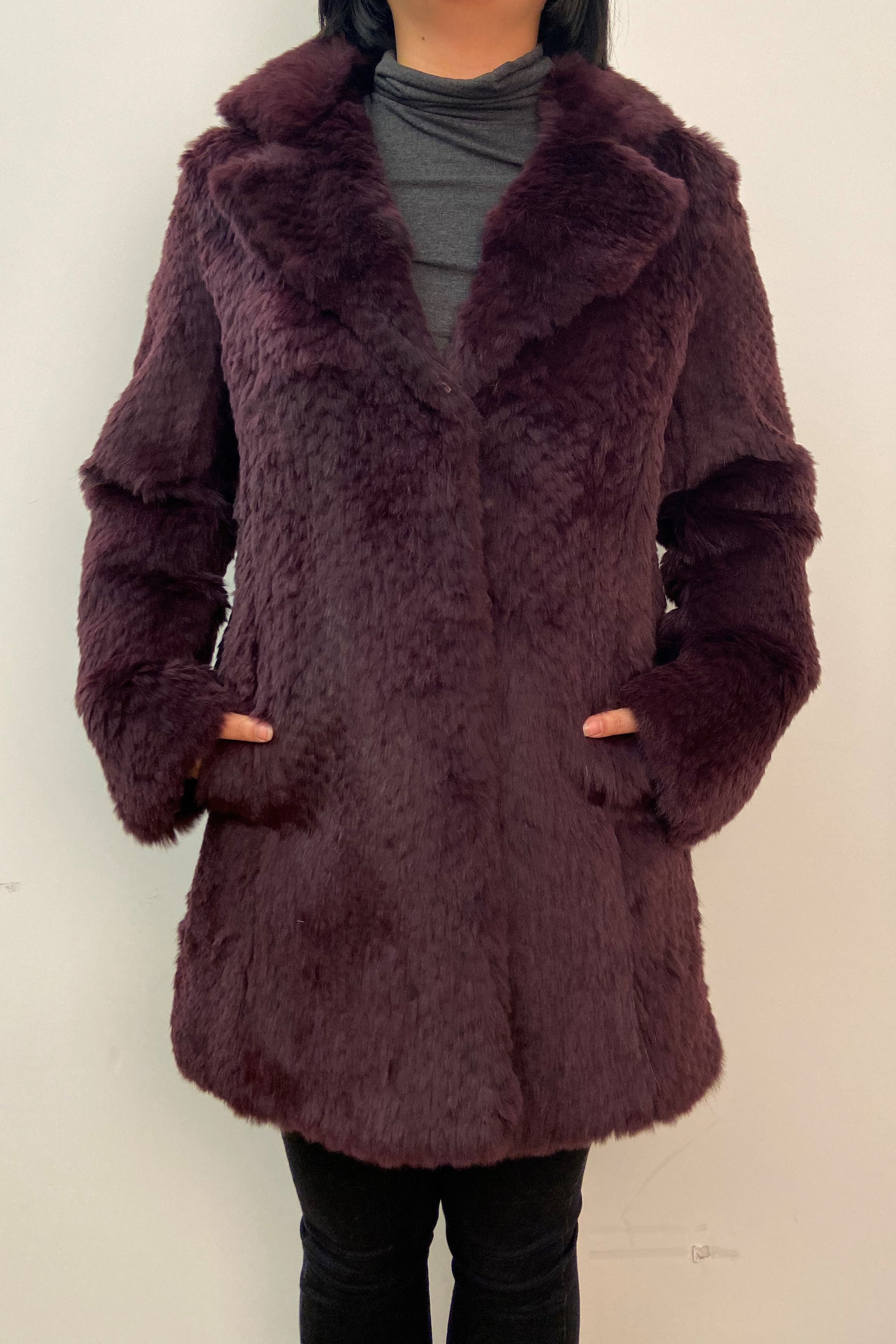 Knitted Rex Rabbit Coat - Belle Fare Shop